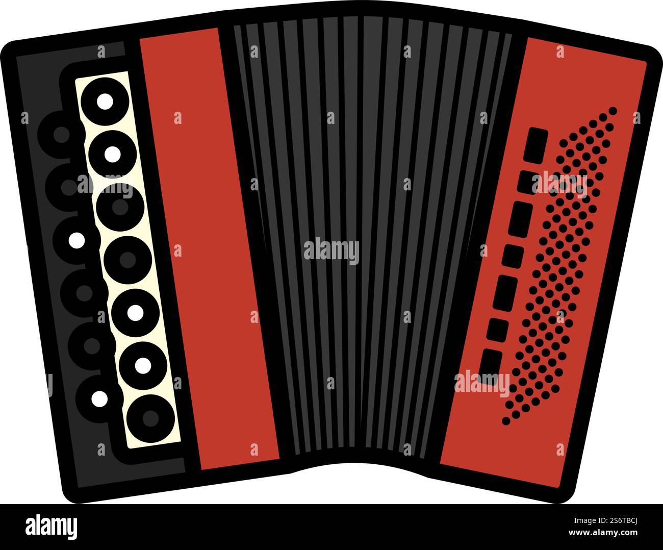 Accordion Icon. Editable Bold Outline With Color Fill Design. Vector ...