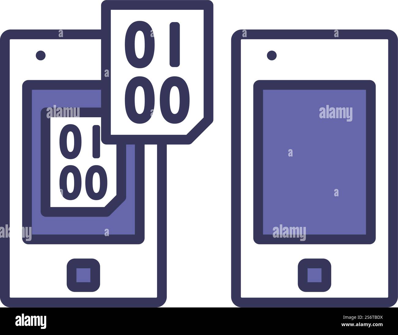 Exchanging Data Icon. Editable Bold Outline With Color Fill Design. Vector Illustration Stock ...