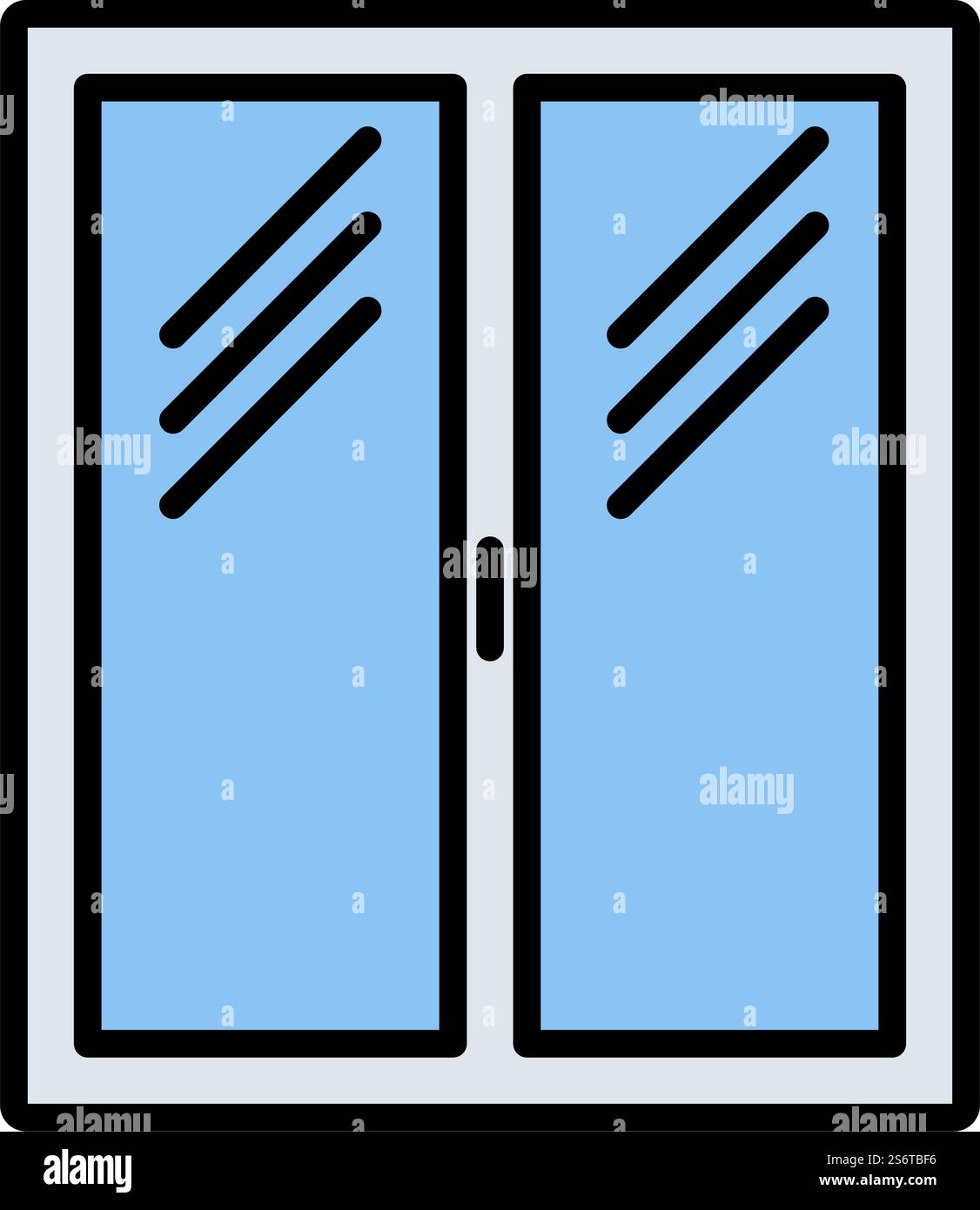 Icon Of Closed Window Frame. Editable Bold Outline With Color Fill ...