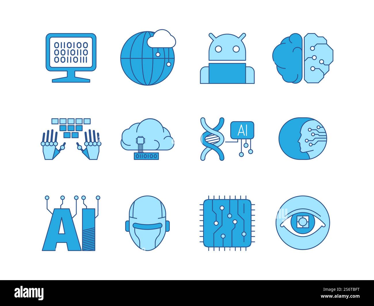 Artificial intelligence icon. Innovation smart systems engineering creative science programming ...