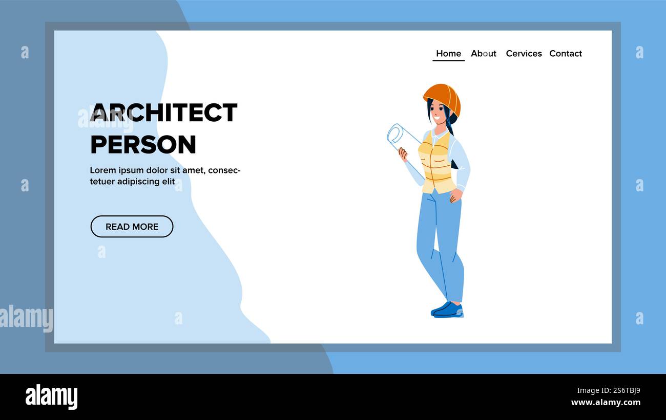 Architect person construction. work engineer project. person builder ...
