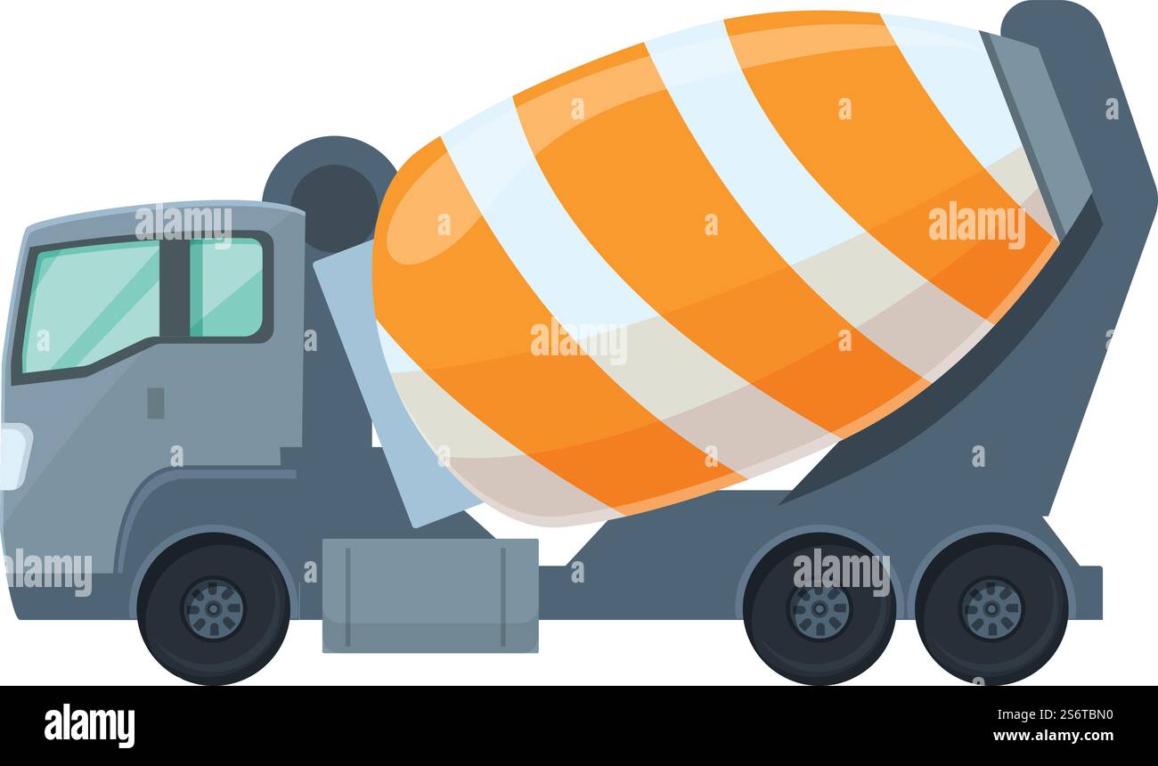 Cement mixer icon cartoon vector. Truck construction. Machine building ...