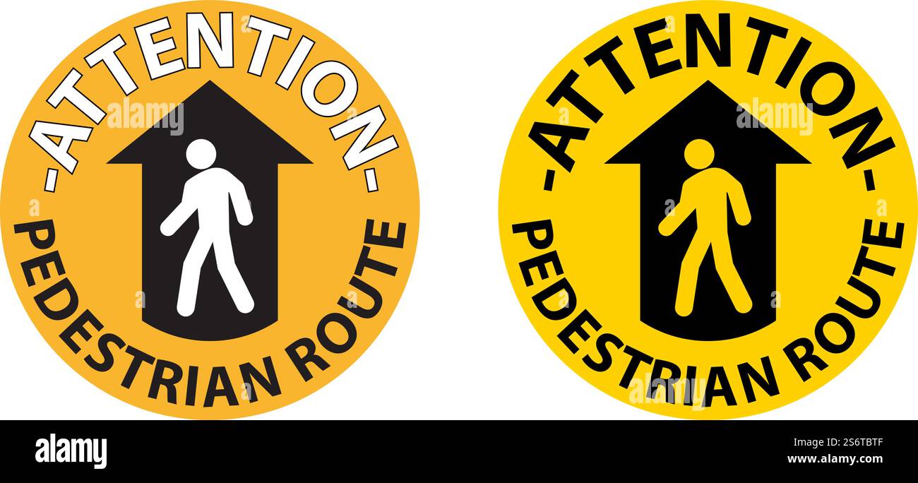 Pedestrian Route Hazard Warning Sign Stock Vector Image & Art - Alamy