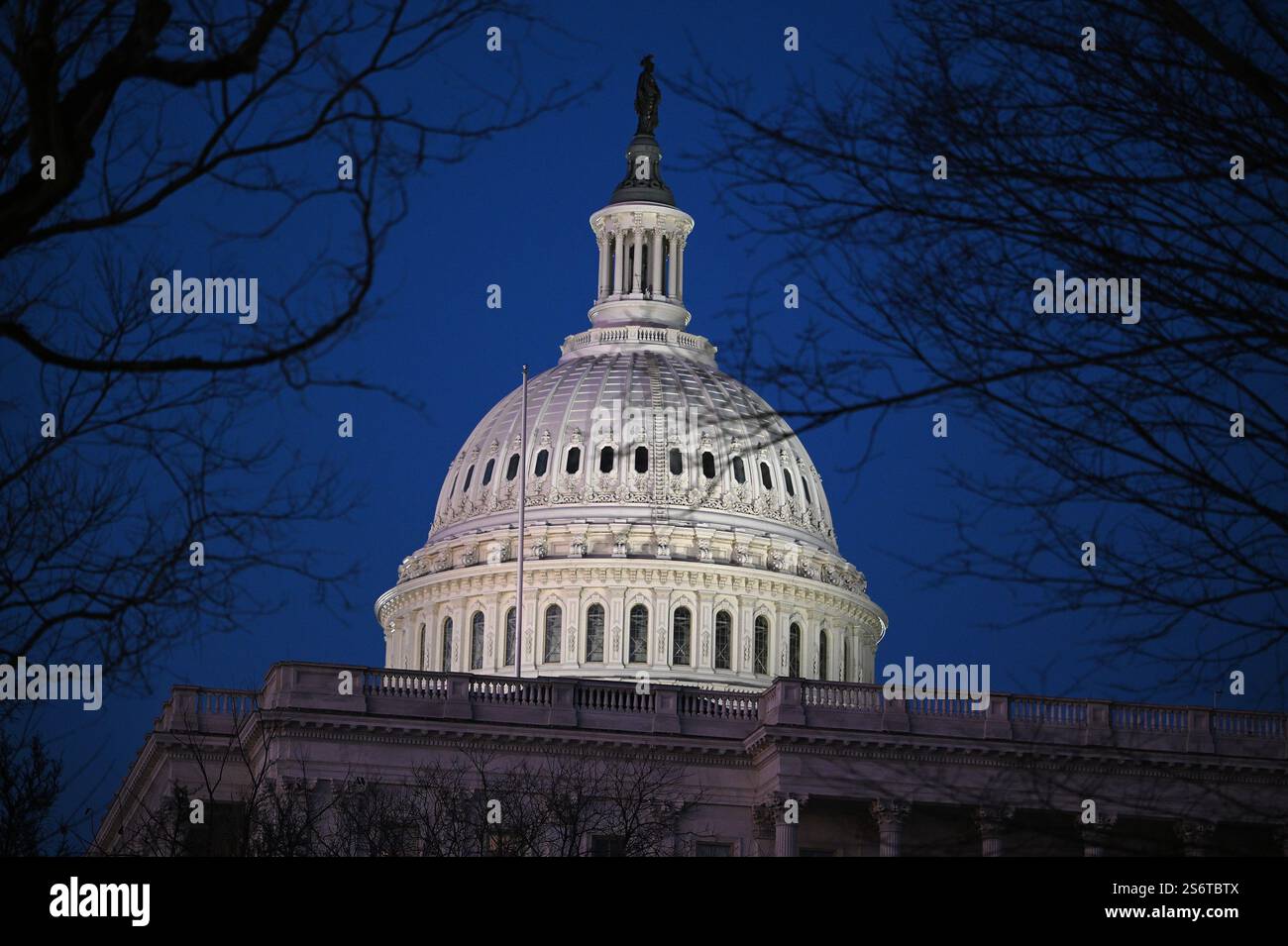 Preparations have stopped at the Inaugural Platform of the Capitol ...