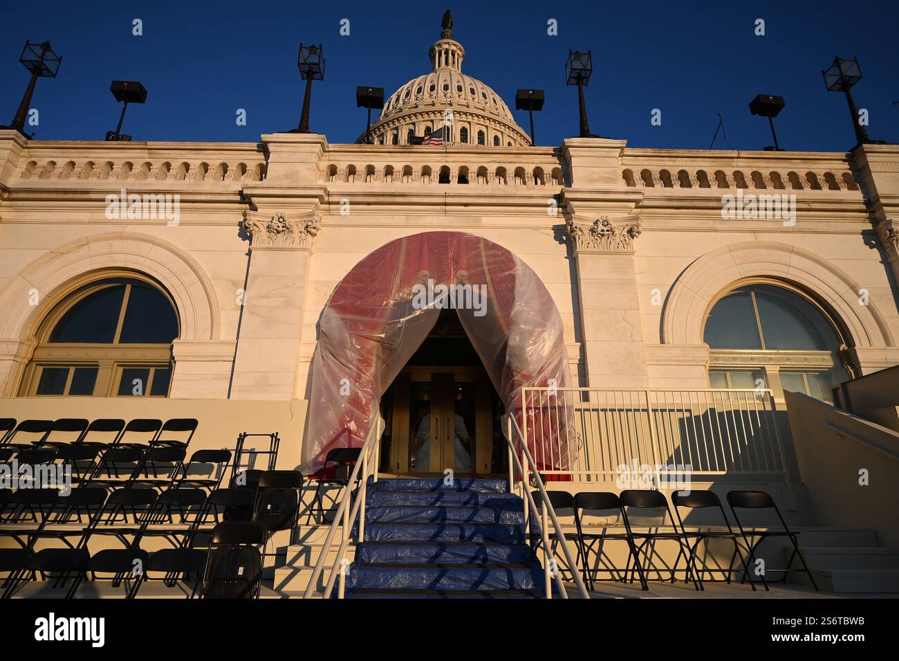Washington, United States. 17th Jan, 2025. Preparations have stopped at ...