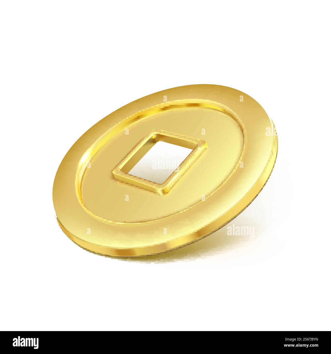 money coin golden china asian lucky fortune 3d realistic vector. money ...