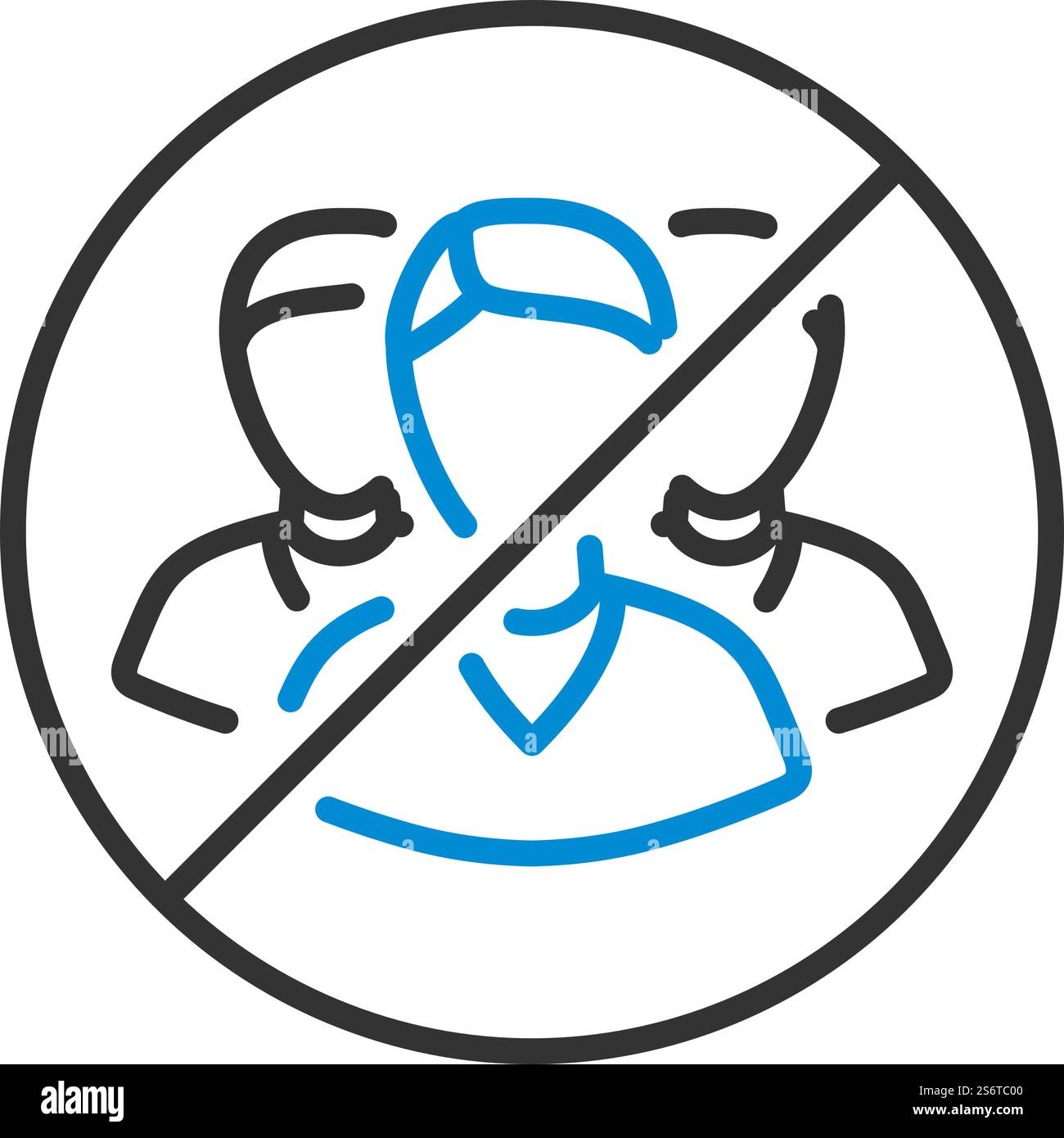 No Meeting Icon. Editable Bold Outline With Color Fill Design. Vector ...