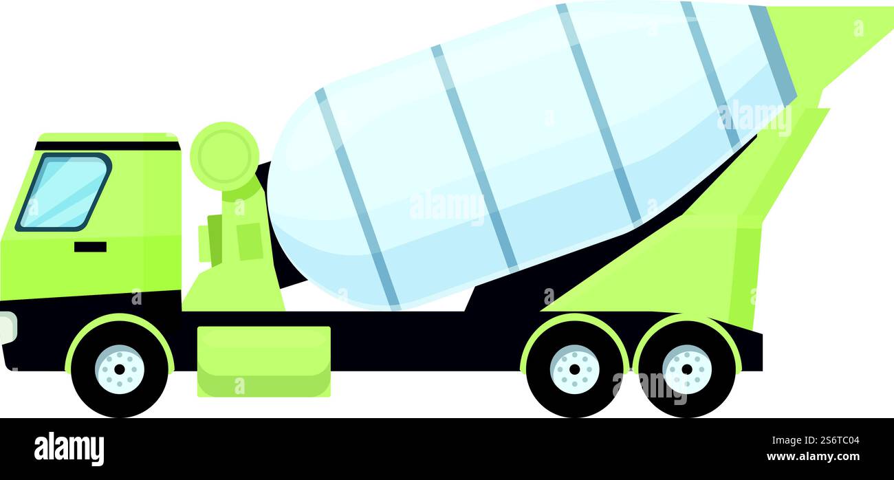 Concrete mix icon cartoon vector. Cement truck. Machine building ...