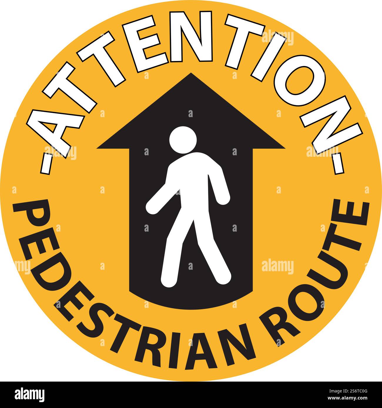 Pedestrian Route Hazard Warning Sign Stock Vector Image & Art - Alamy