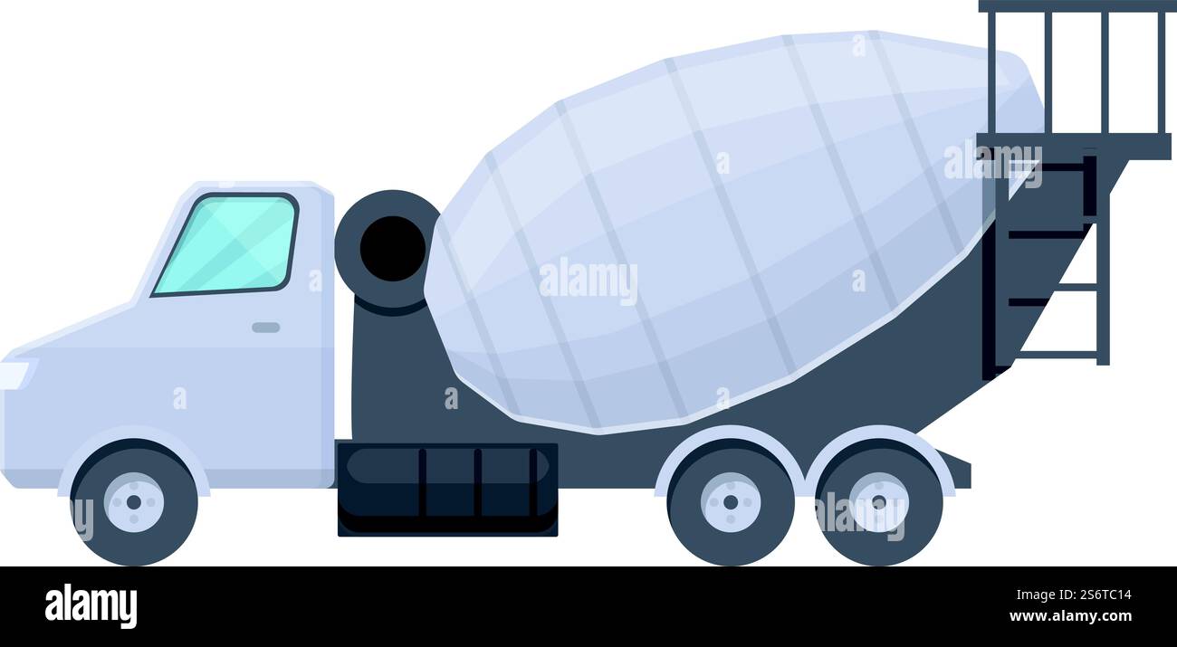 Building mixer icon cartoon vector. Concrete truck. Cement construction ...