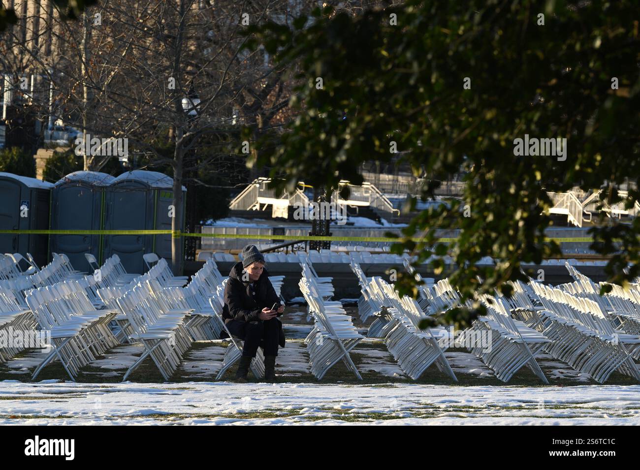 Washington, United States. 17th Jan, 2025. Preparations have stopped at ...