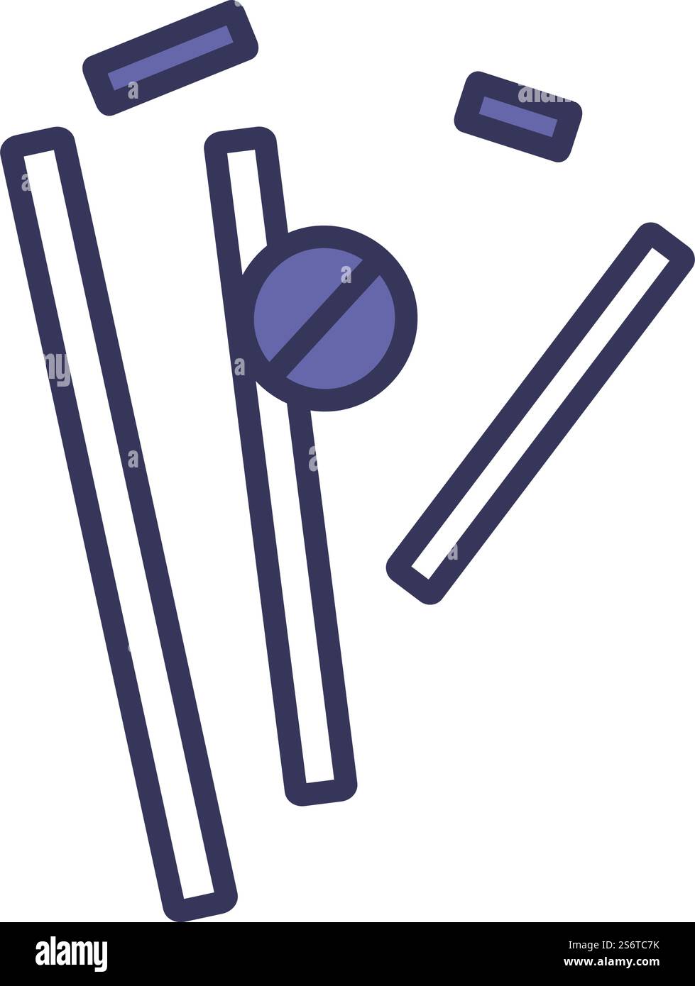 Cricket Wicket Icon. Editable Bold Outline With Color Fill Design ...