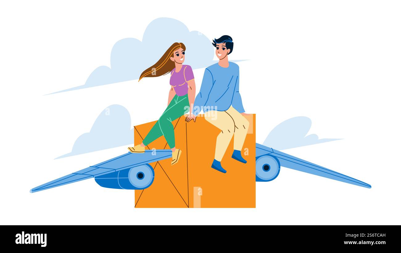 Air delivery cargo box. package paracel. plane fight. logistics express ...