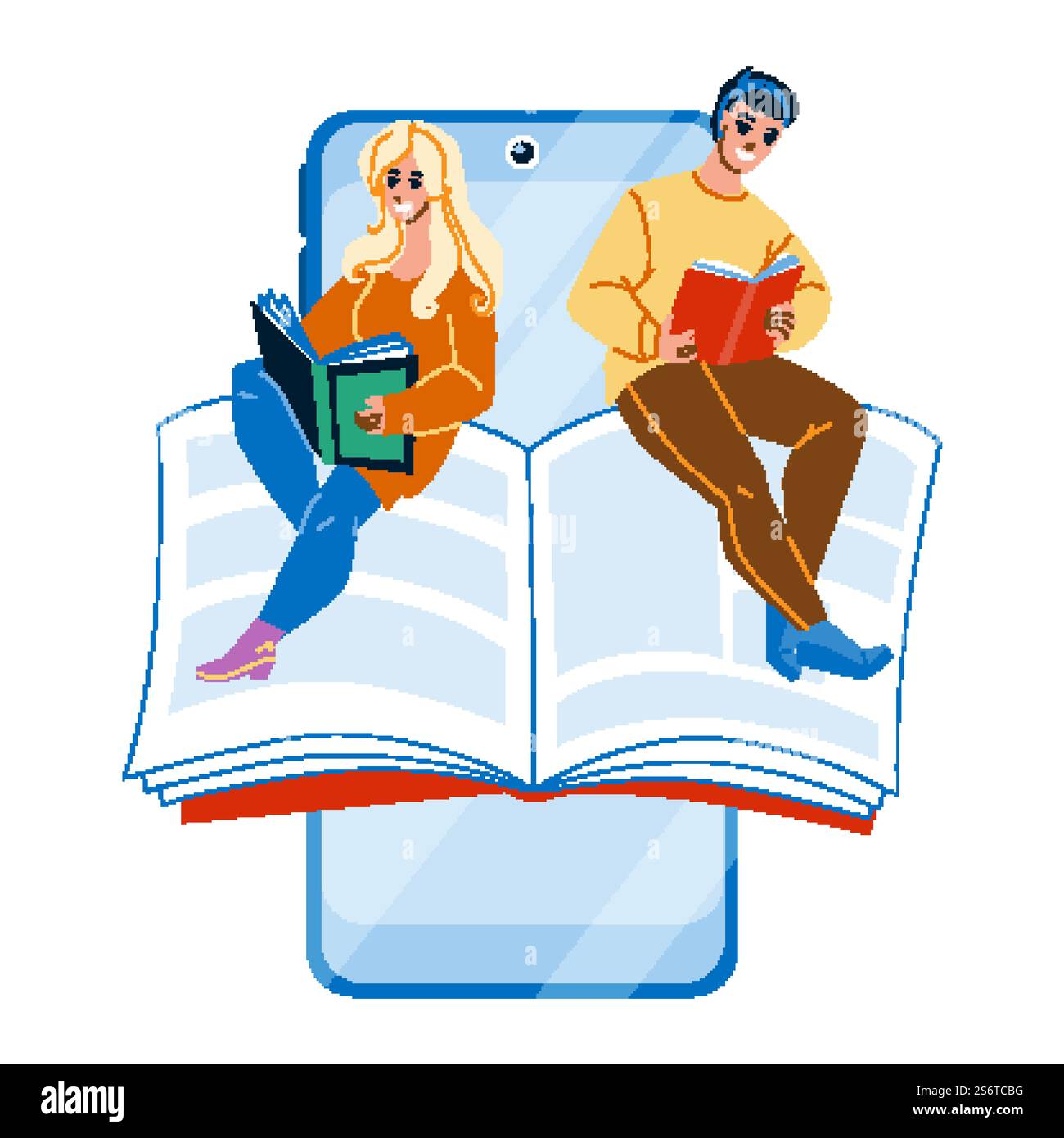 mobile reading phone. online app. smartphone reading internet media ...
