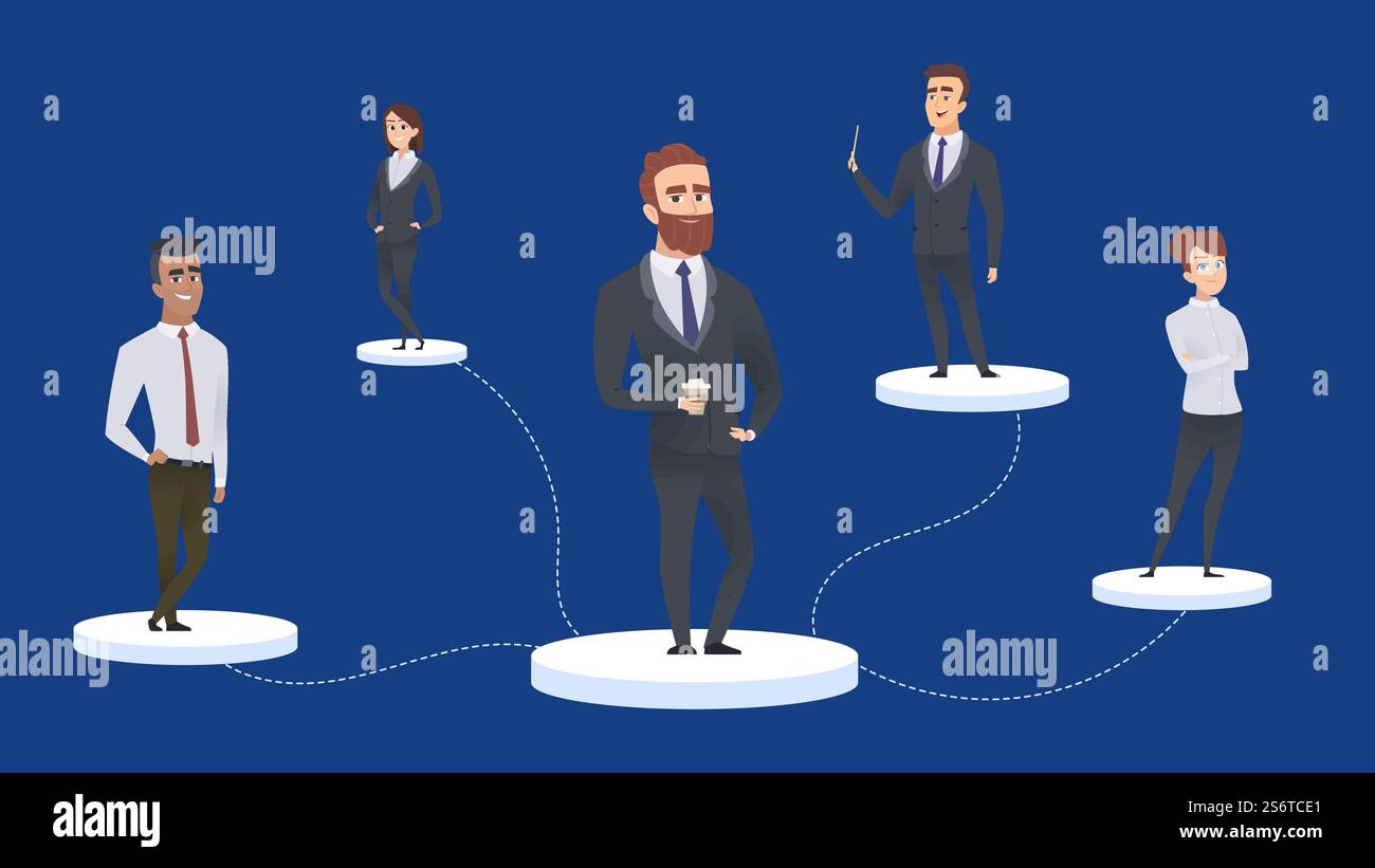 Company community concept. Business people, dream team leader and ...