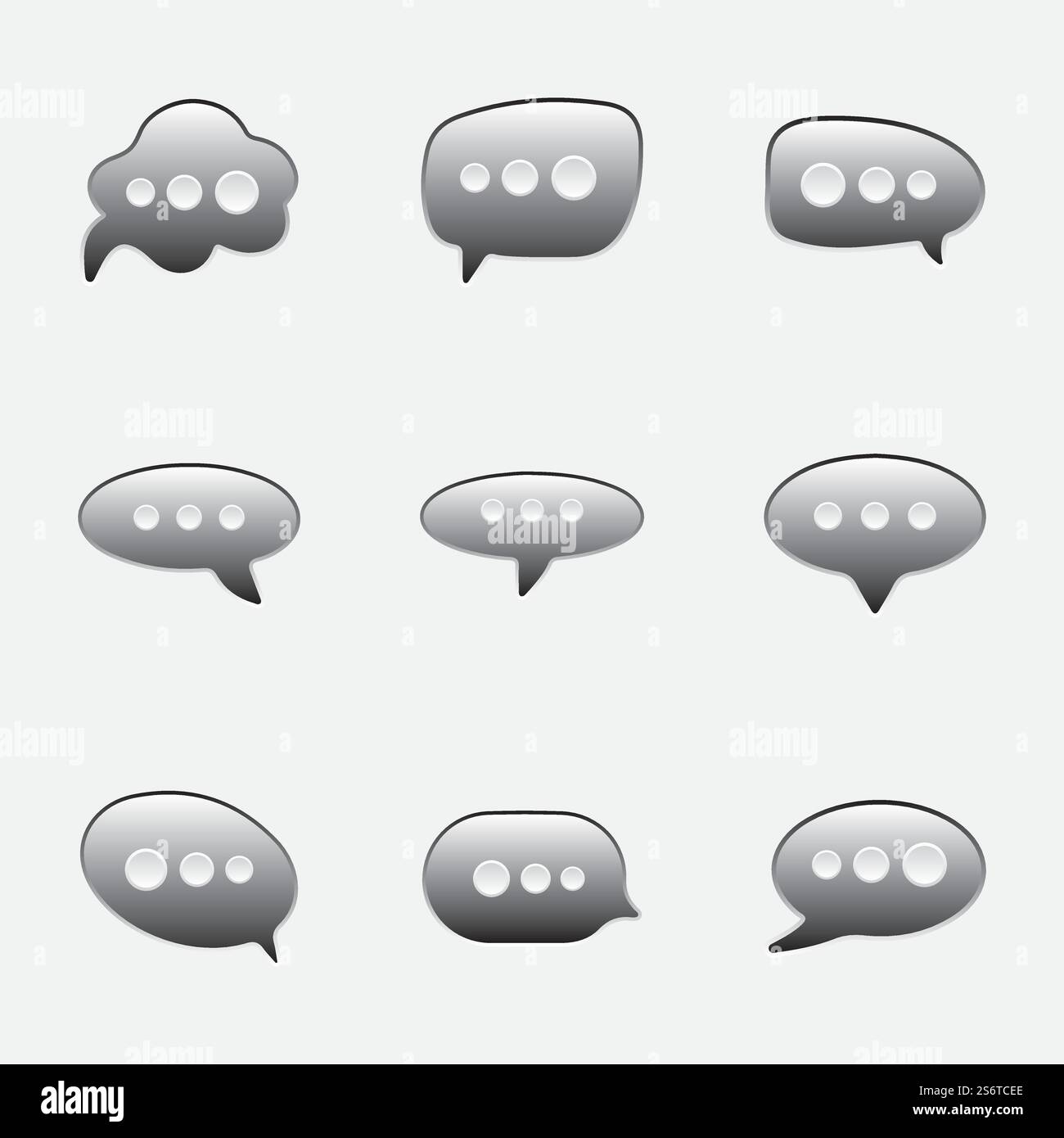 Speech bubbles icons set. Chat speech notification. Isolated vector ...