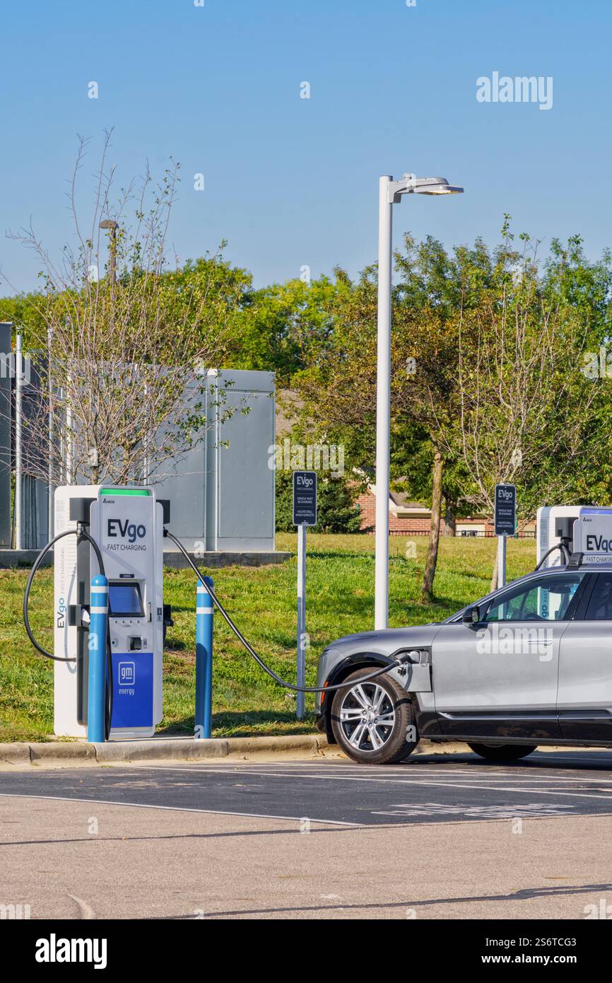 Columbus, OH - Sept. 5, 2024: Electric car at EVgo fast charging ...