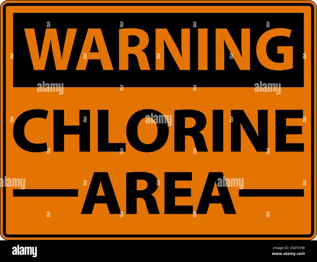 Warning Chlorine Area Sign On White Background Stock Vector Image & Art ...