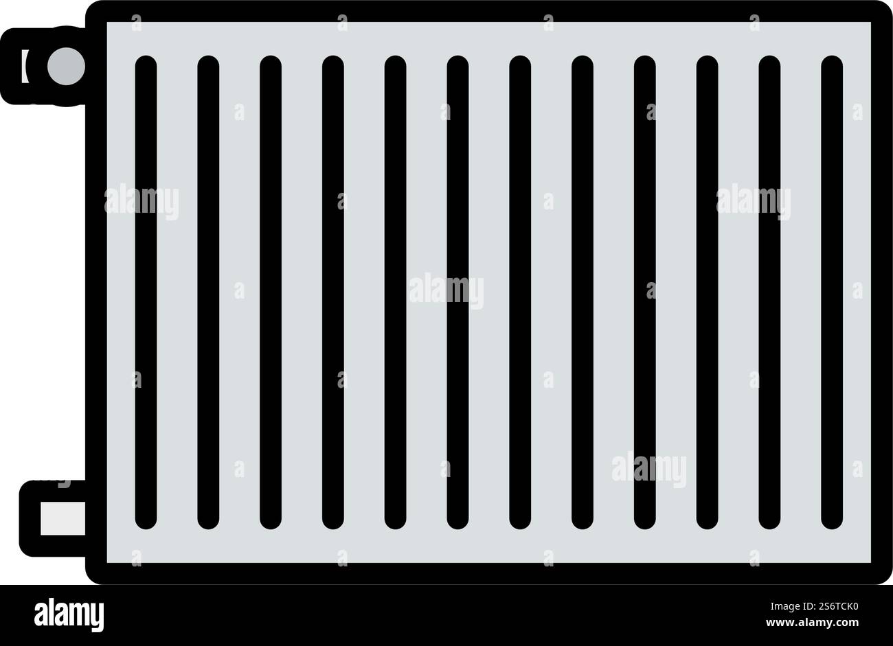 Icon Of Radiator. Editable Bold Outline With Color Fill Design. Vector ...