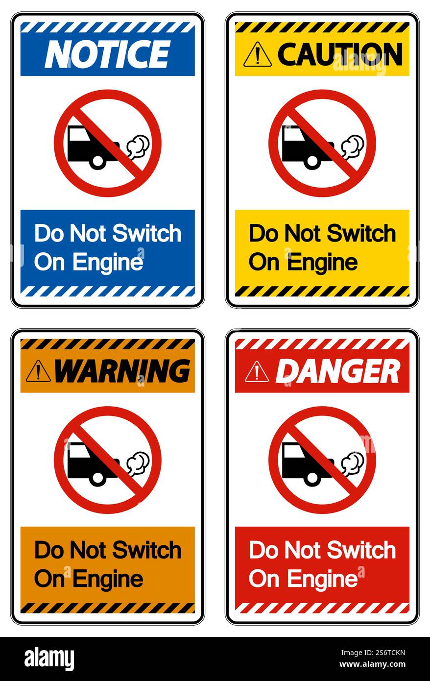 Do Not Switch On Engine Sign On White Background Stock Vector Image ...