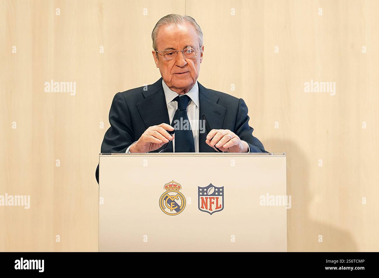 Madrid, Spain. 17th Jan, 2025. Real Madrid's President Florentino Perez ...