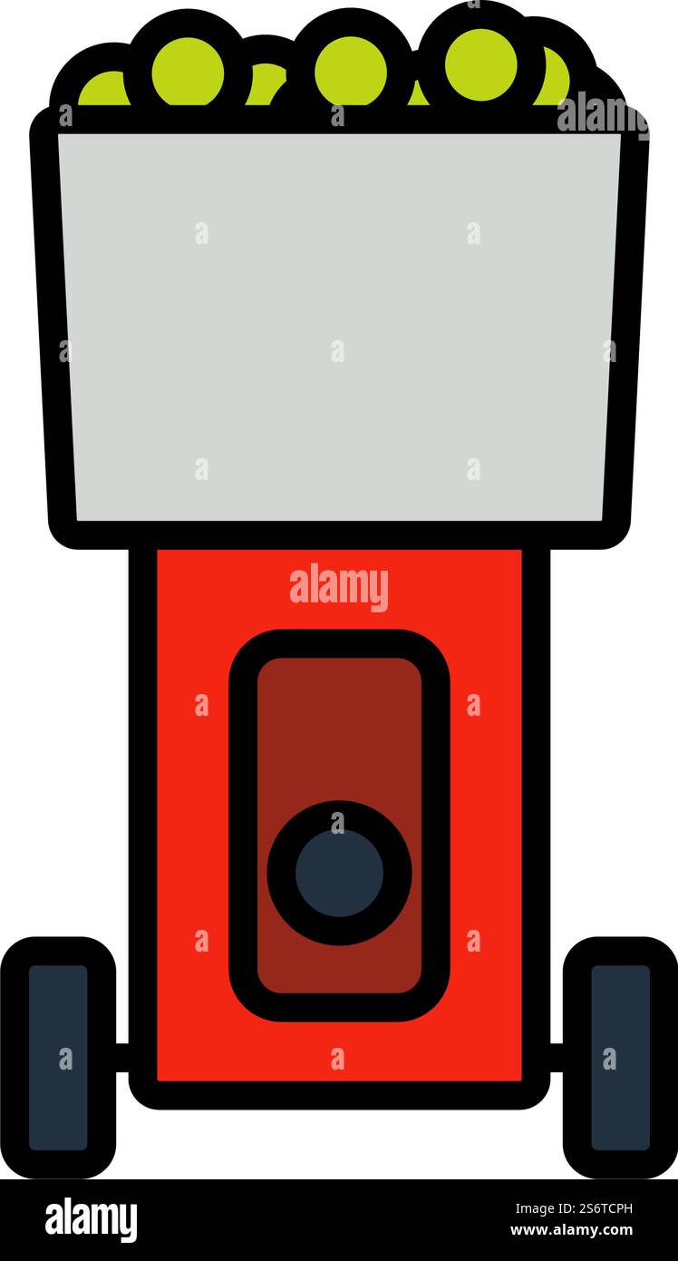 Tennis Serve Ball Machine Icon. Editable Bold Outline With Color Fill ...