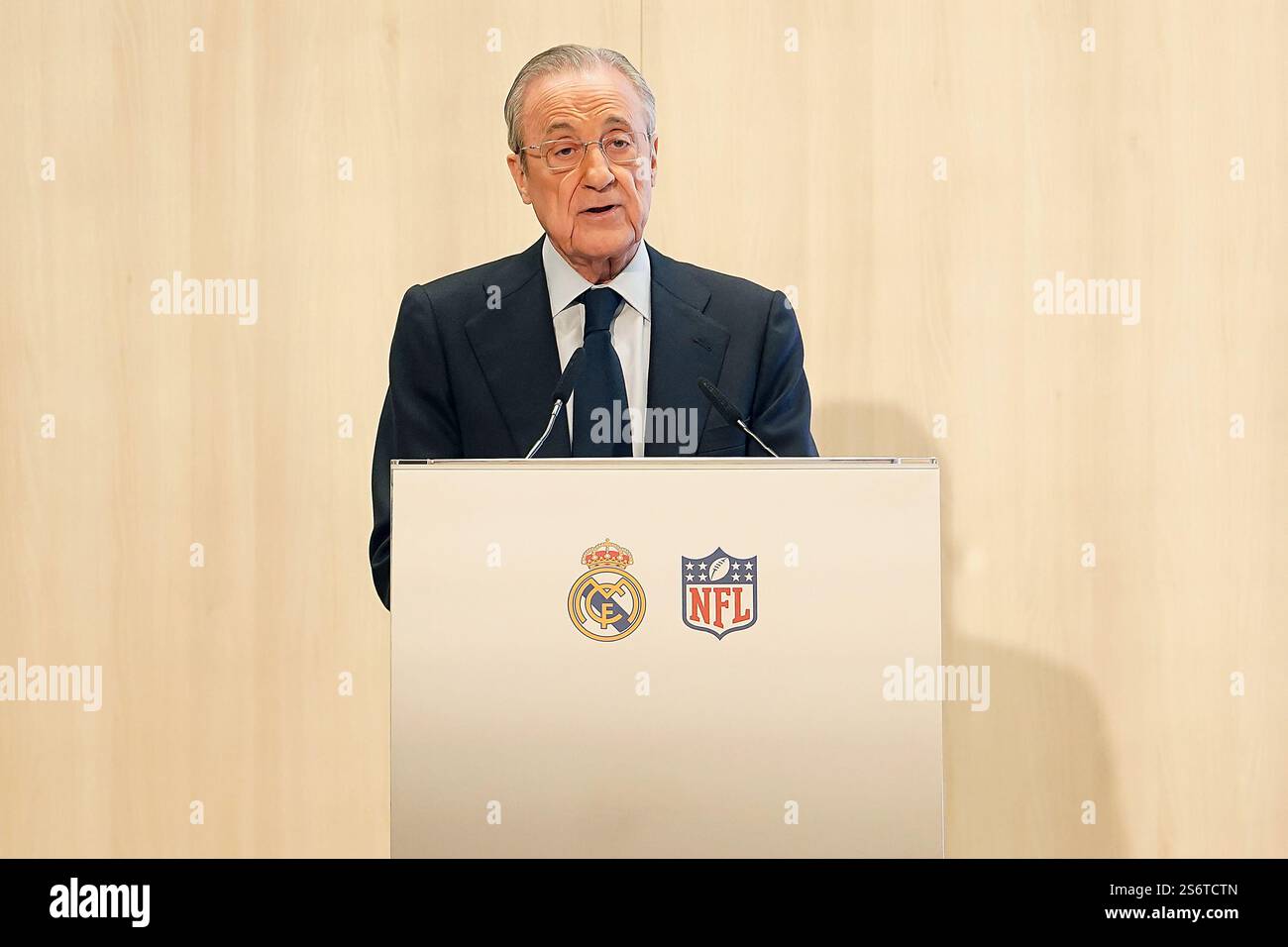 Madrid, Spain. 17th Jan, 2025. Real Madrid's President Florentino Perez ...