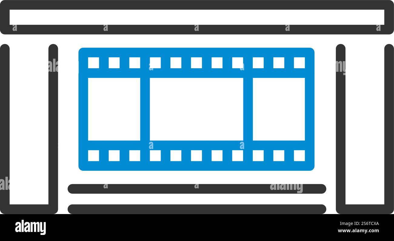Cinema Theater Auditorium Icon. Editable Bold Outline With Color Fill ...