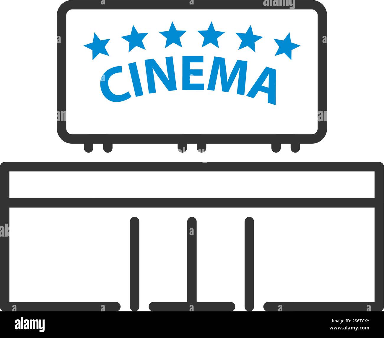 Cinema Entrance Icon. Editable Bold Outline With Color Fill Design ...