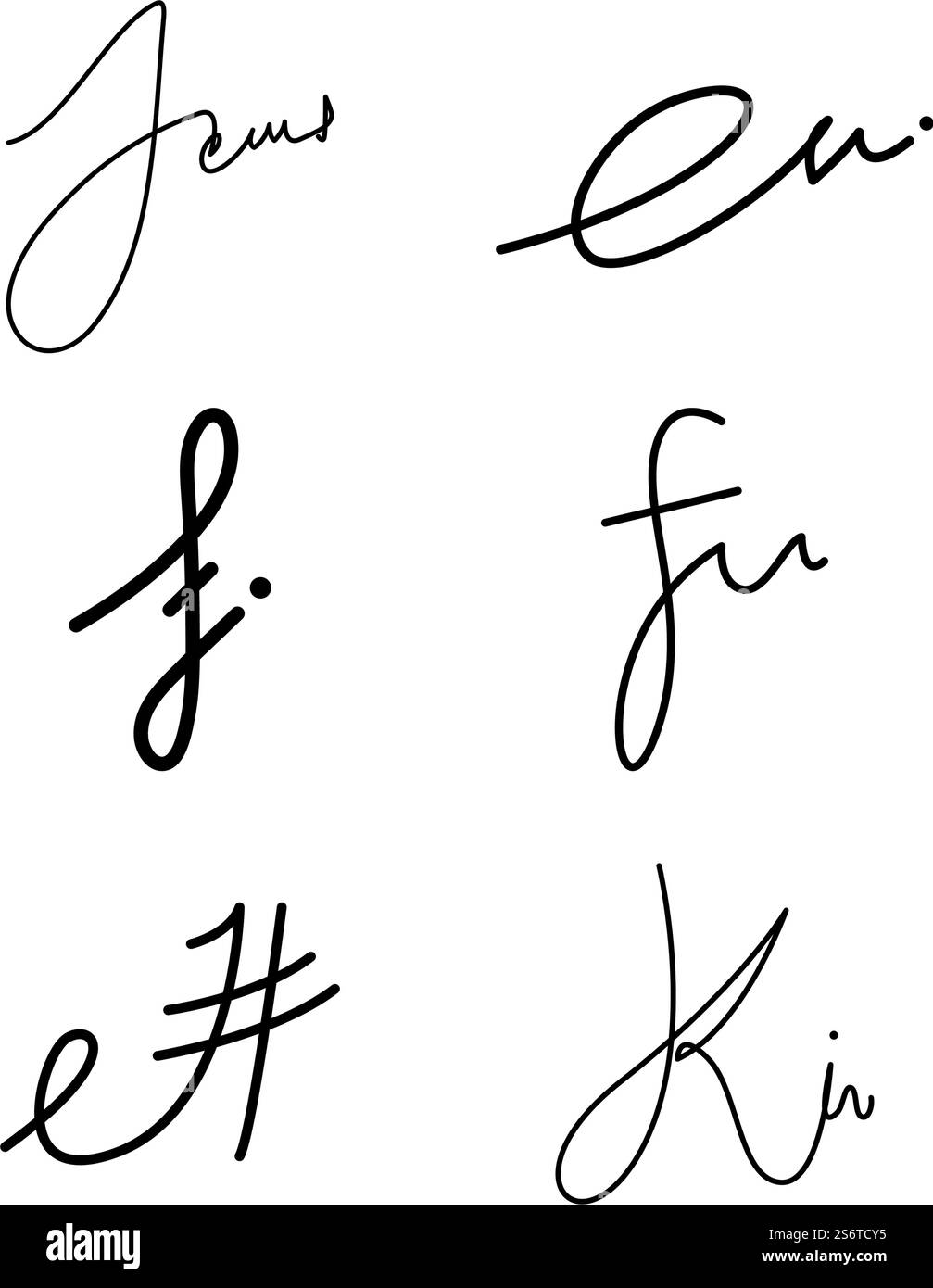 Signature symbol with initial letter design Stock Vector Image & Art ...