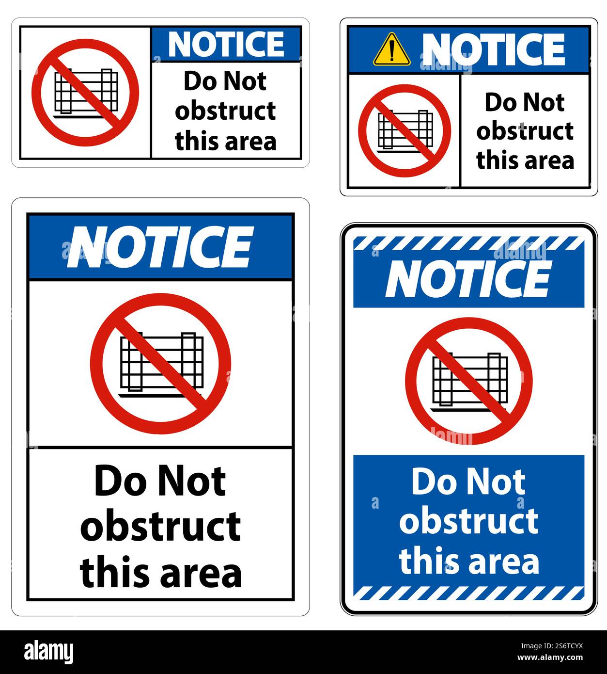 Notice Do Not Obstruct This Area Signs Stock Vector Image & Art - Alamy