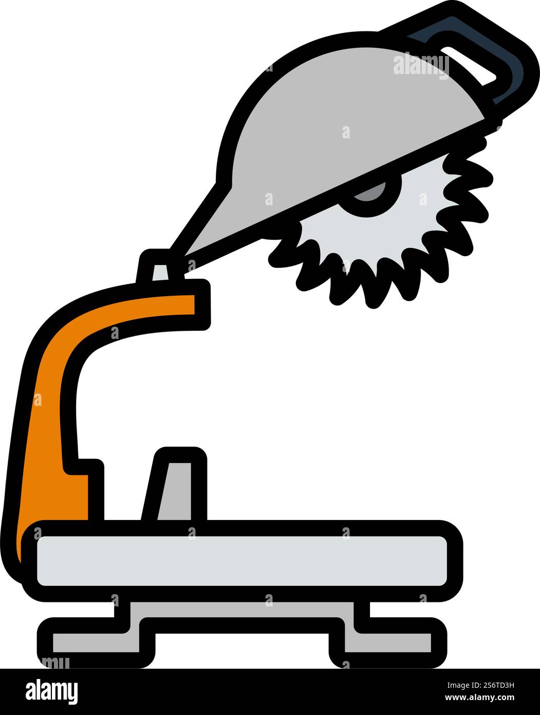 Icon Of Circular End Saw. Editable Bold Outline With Color Fill Design ...