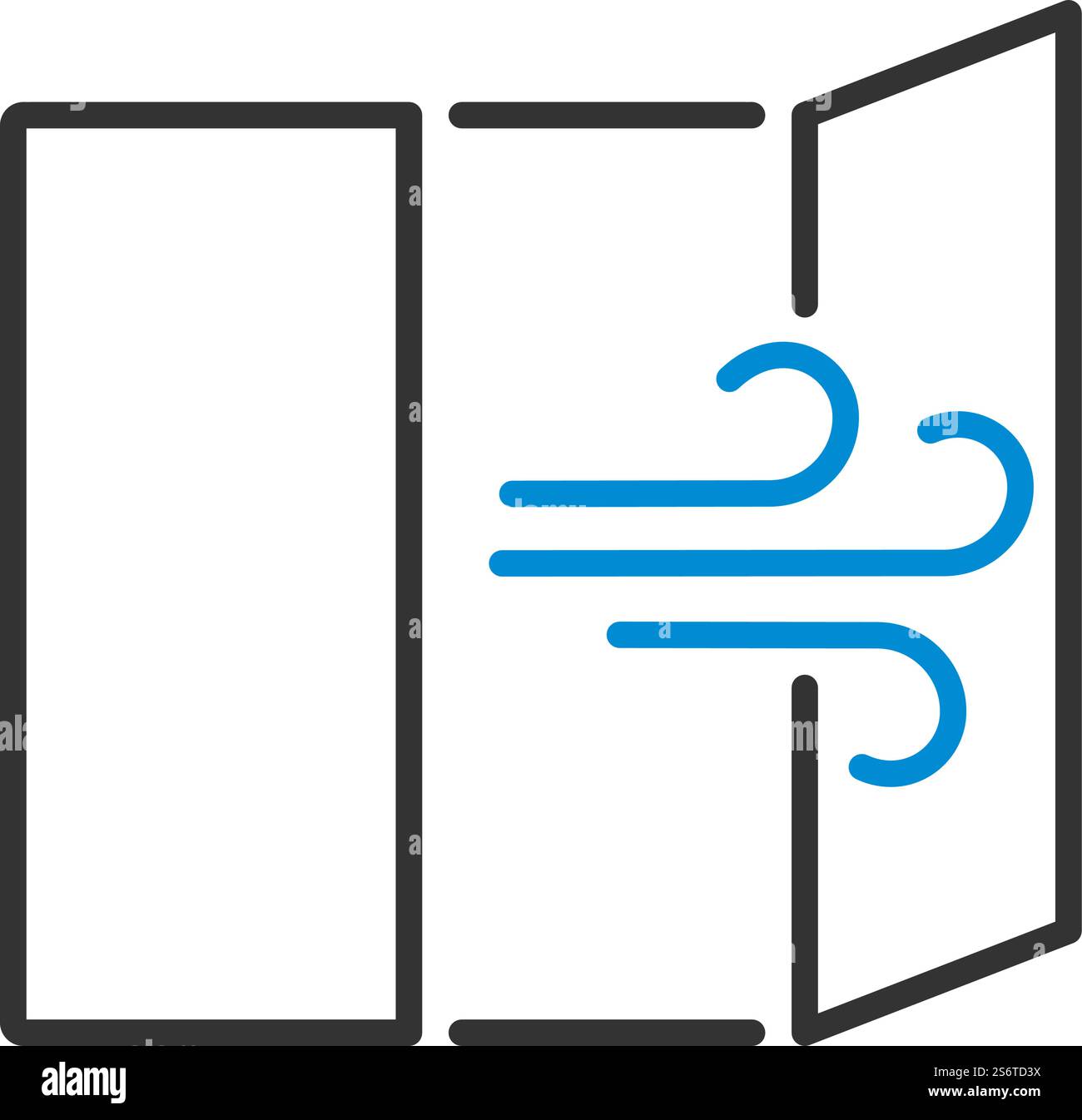 Room Ventilation Icon. Editable Bold Outline With Color Fill Design ...