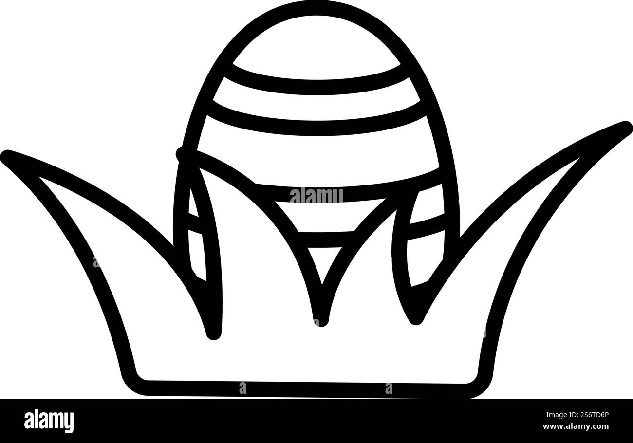 Easter Egg In Grass Icon. Bold outline design with editable stroke ...