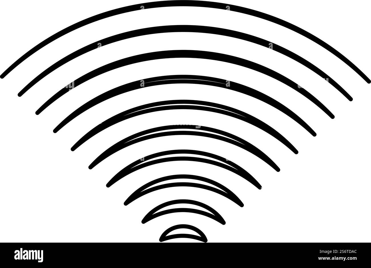 Radio wave wireless contour outline line icon black color vector ...