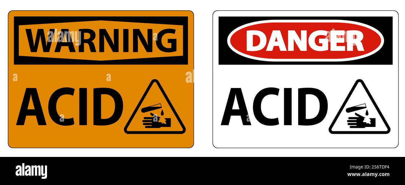 Label Acid Warning Sign On White Background Stock Vector Image & Art ...