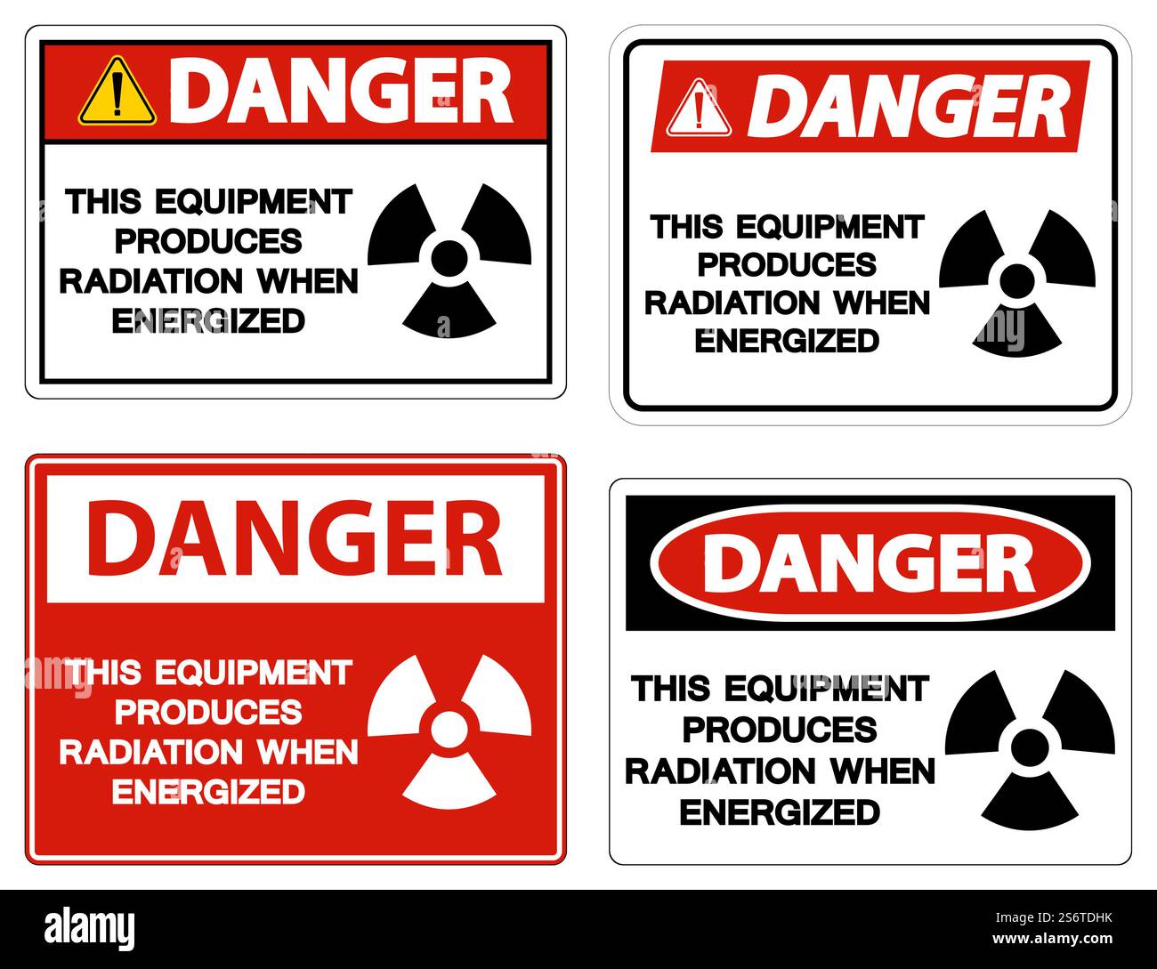 Danger This equipment produces radiation when energized Symbol Sign On ...