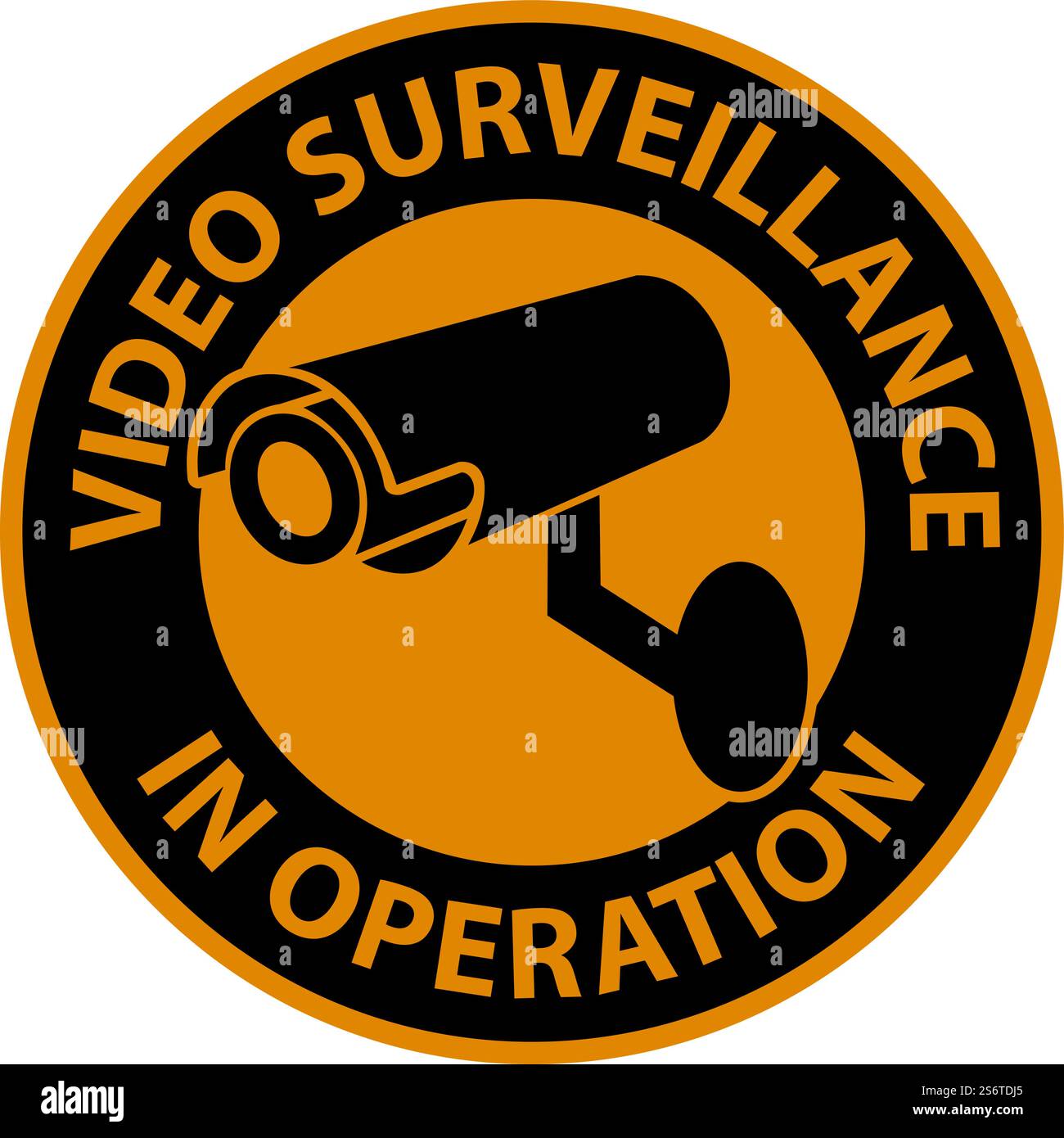 Warning Video Surveillance In Operation Sign White Background Stock ...
