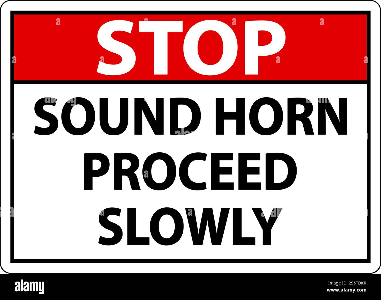 Stop Sound Horn Proceed Slowly Sign On White Background Stock Vector ...