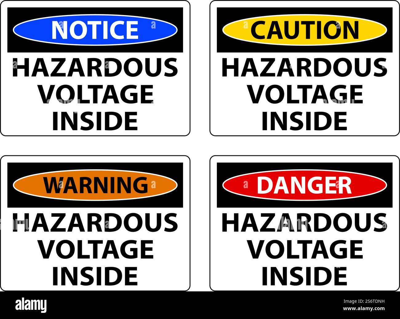 Danger Hazardous Voltage Inside SignOn White Background Stock Vector ...