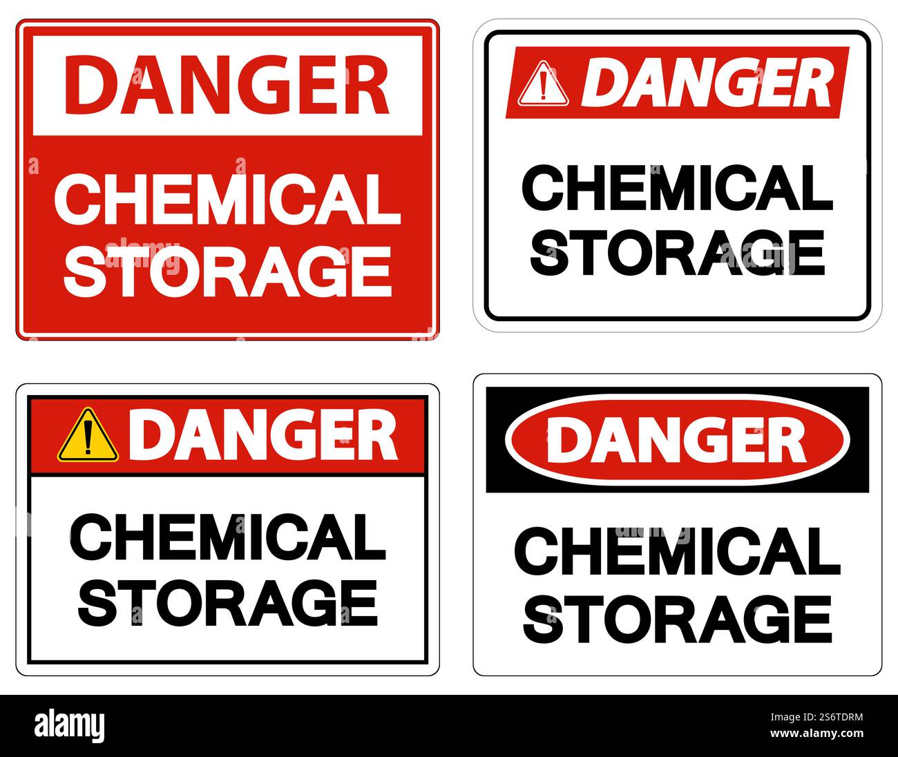 Danger Chemical Storage Sign On White Background Stock Vector Image ...
