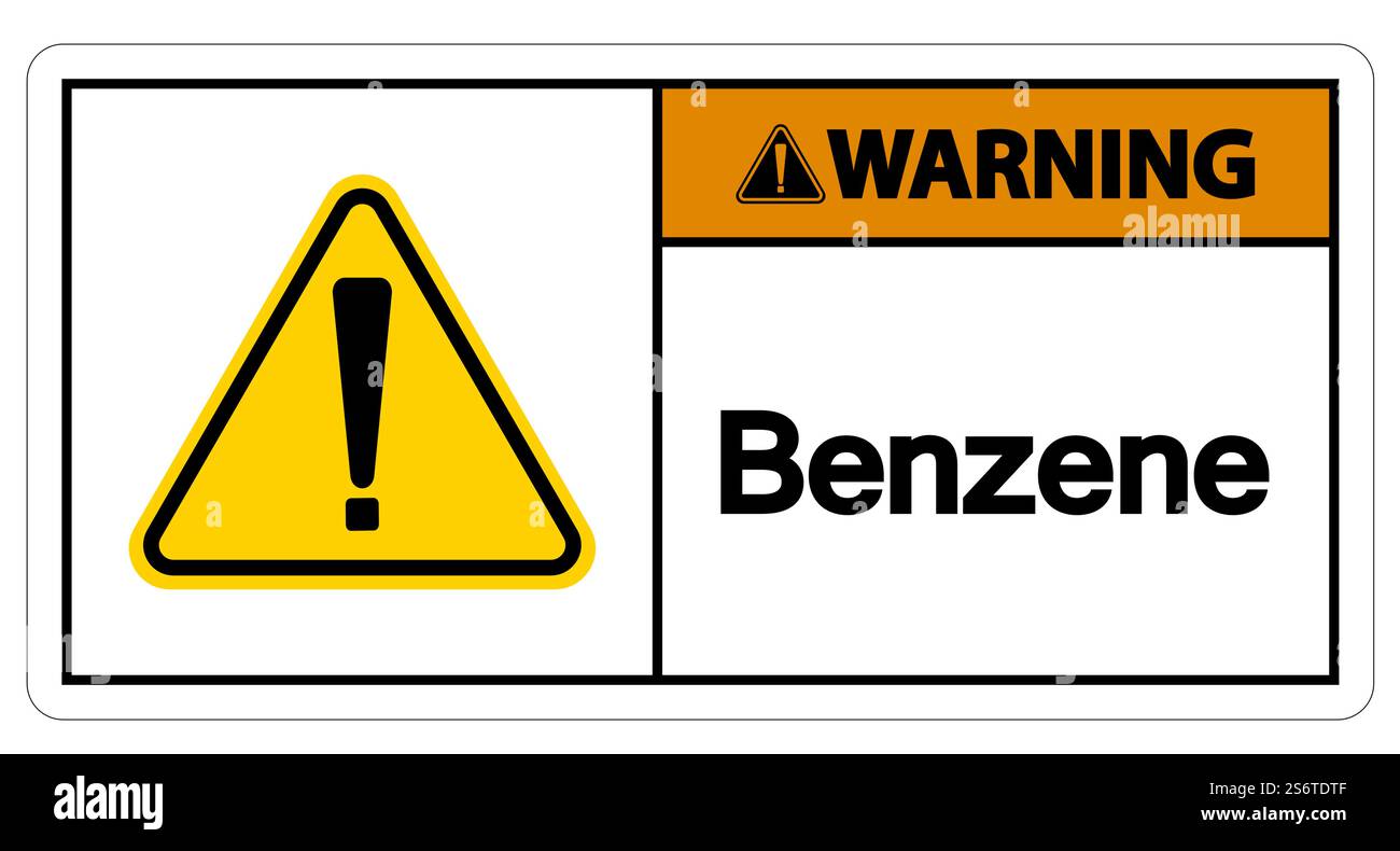 Warning Benzene Symbol Sign On White Background Stock Vector Image ...