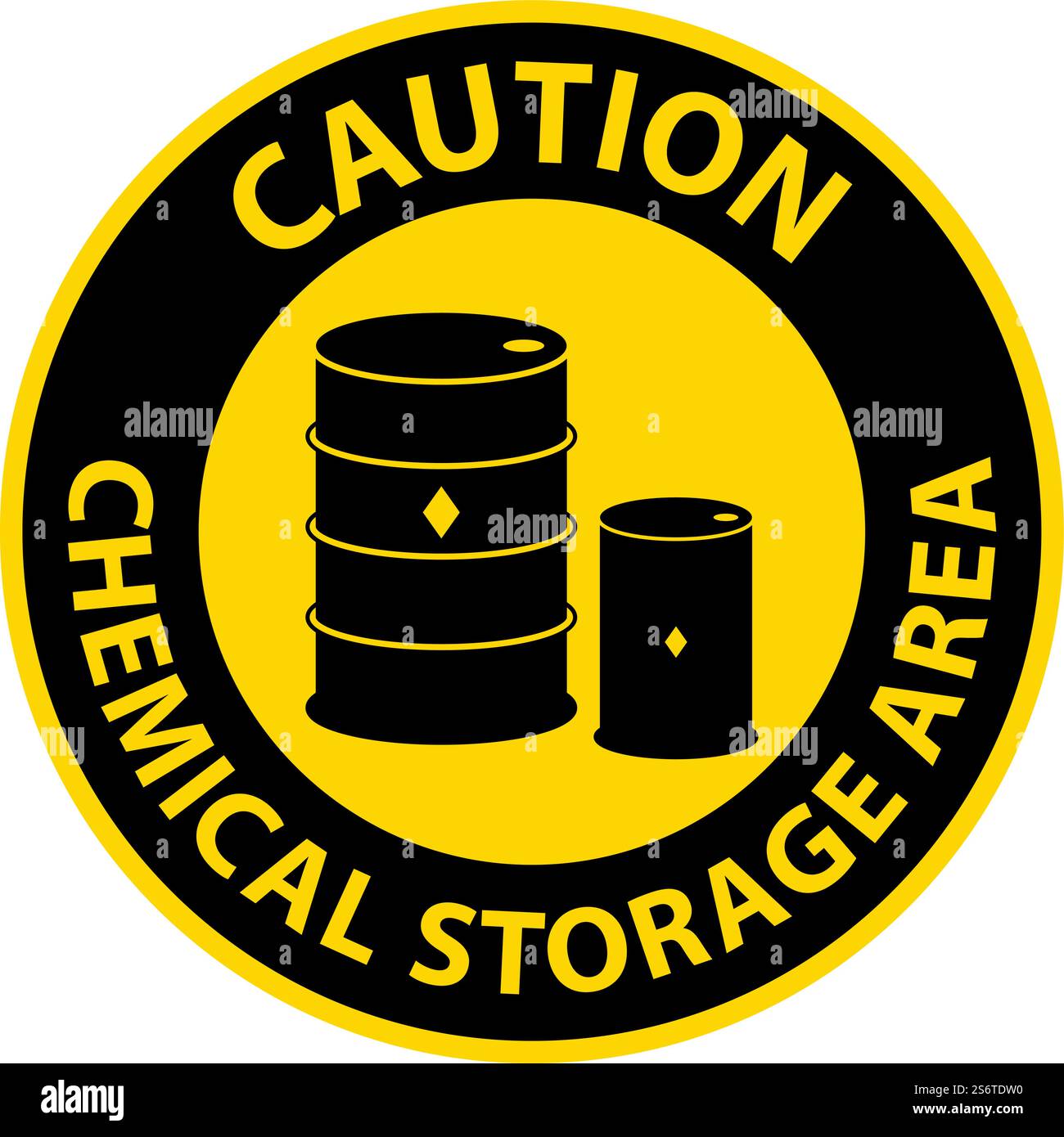 Caution Chemical Storage Area Sign On White Background Stock Vector ...
