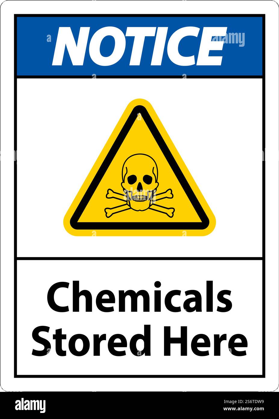 Notice Chemicals Stored Here Sign On White Background Stock Vector ...