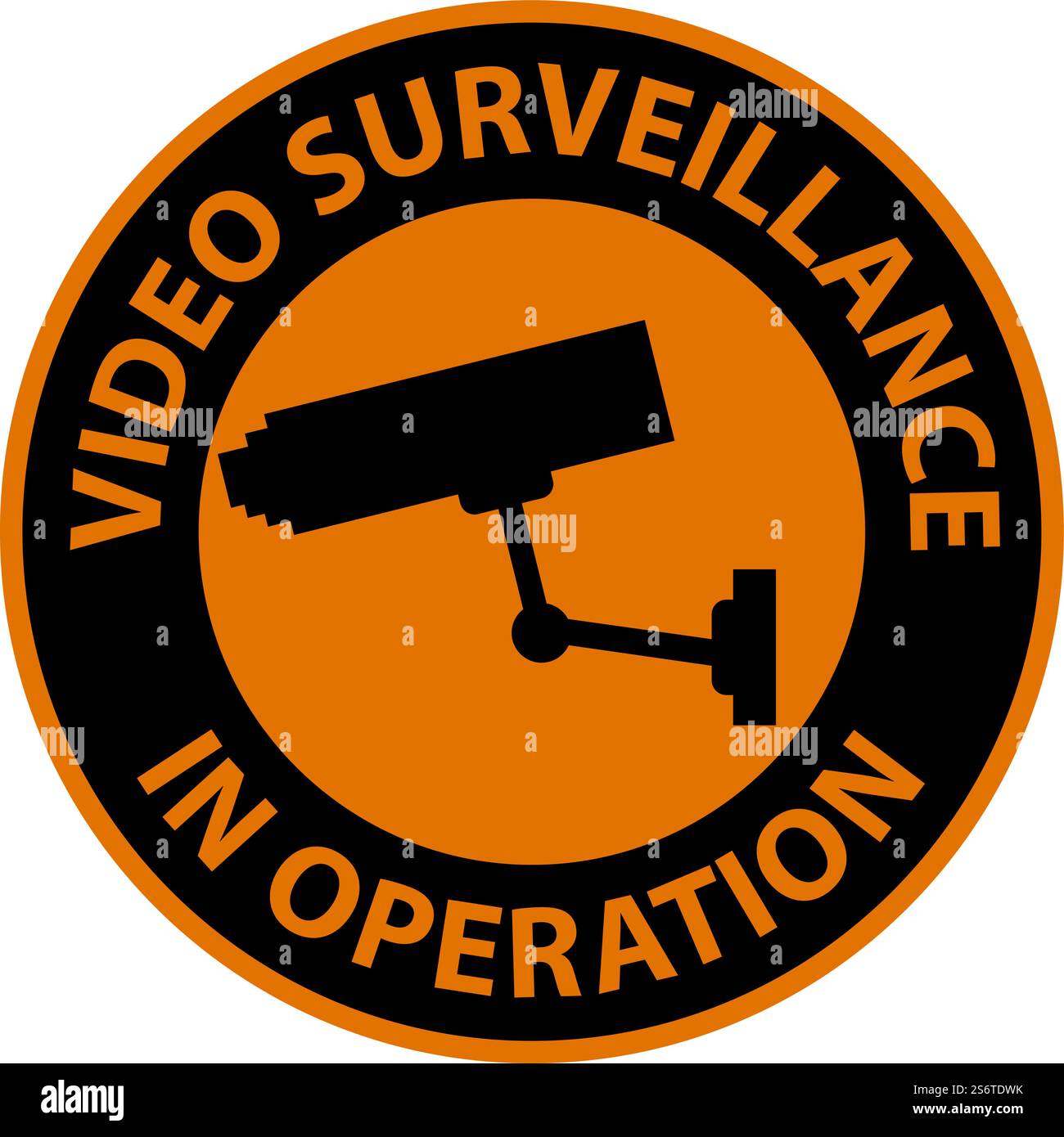 Warning Video Surveillance In Operation Sign White Background Stock ...