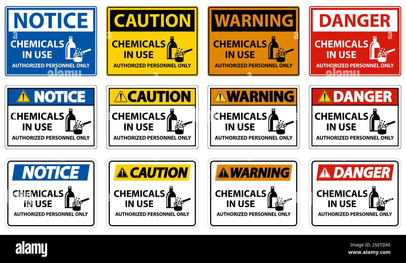 Danger Chemicals In Use Symbol Sign On White Background Stock Vector ...