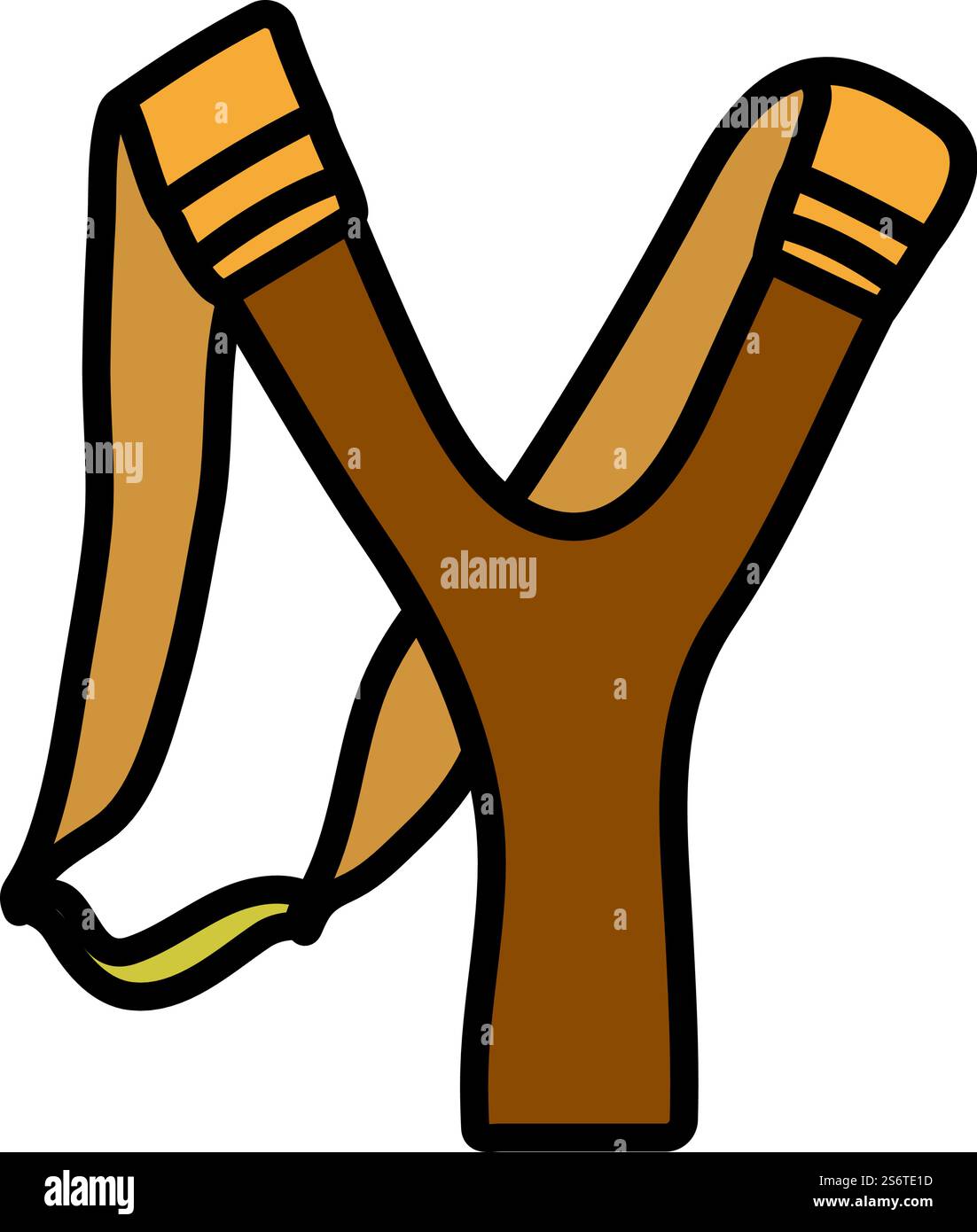 Icon Of Hunting Slingshot. Editable Bold Outline With Color Fill Design ...