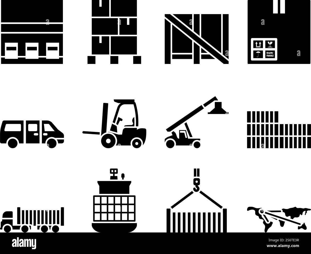 Logistics Icon Set. Fully editable vector illustration. Text expanded ...