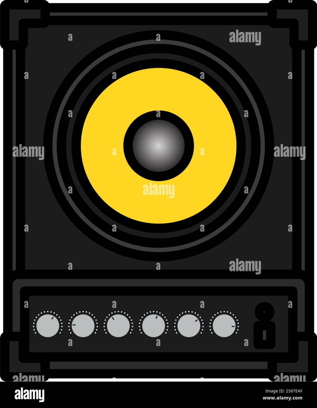 Audio Monitor Icon. Editable Bold Outline With Color Fill Design ...