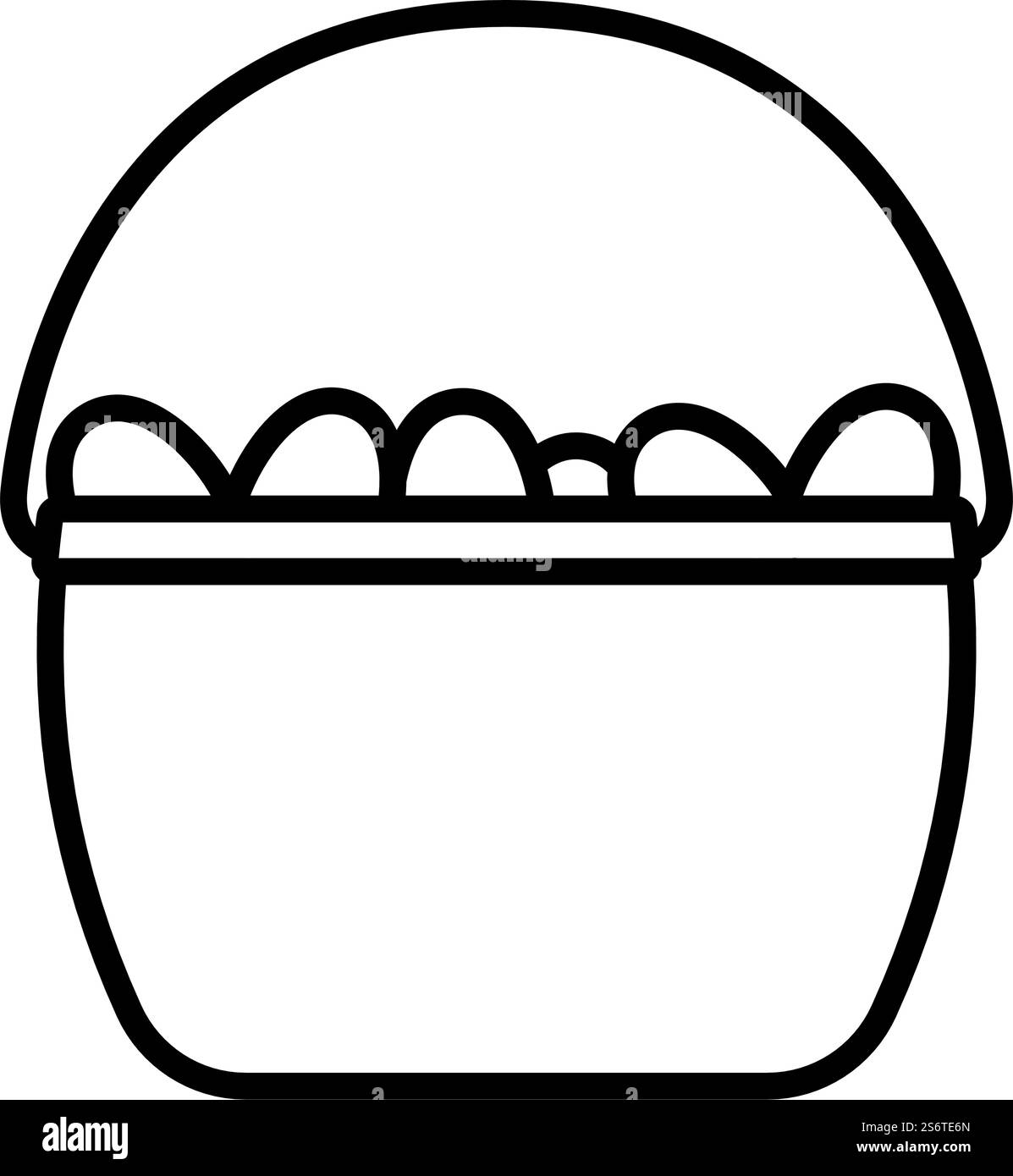 Easter Basket With Eggs Icon. Bold outline design with editable stroke ...